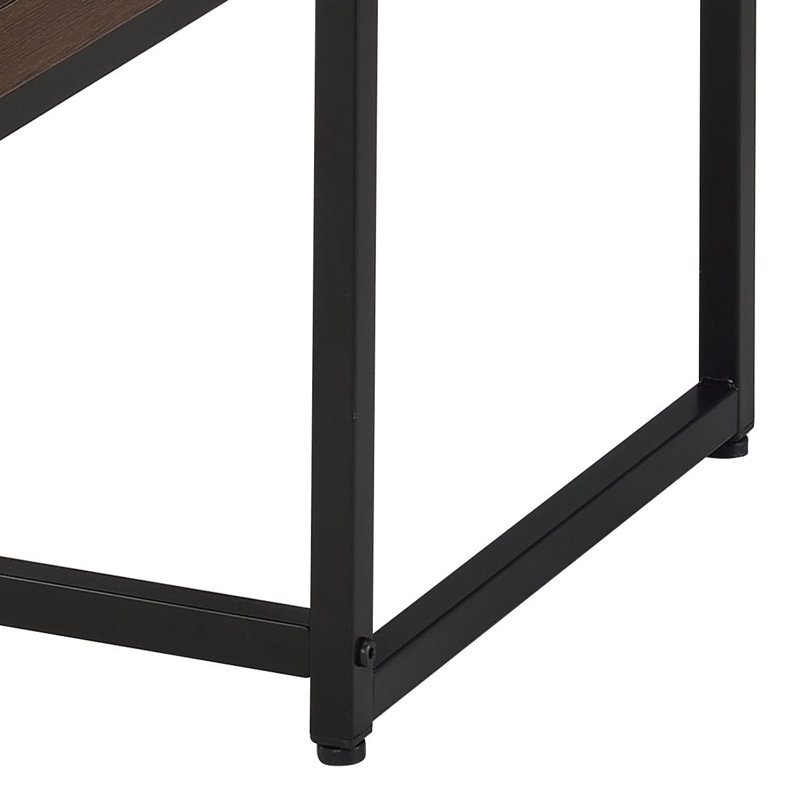17 Stories Eduino Weathered Oak and Black 47.5'' TV Stand | Wayfair