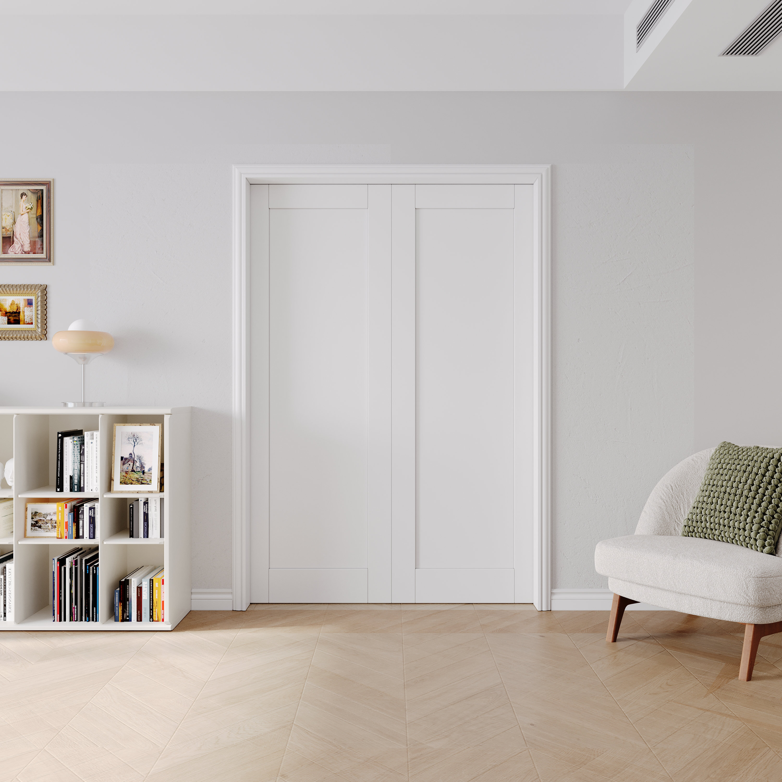 ARK DESIGN Double Sliding Closet Door Panel Solid Wood Door With Soft ...