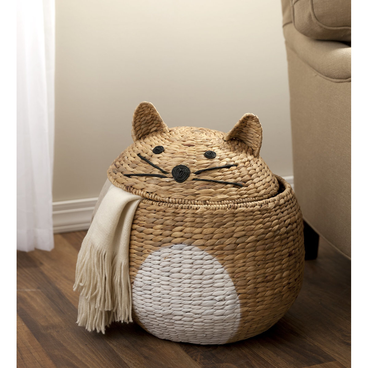 Bayou Breeze Woven Cat-Shaped Storage Basket & Reviews | Wayfair
