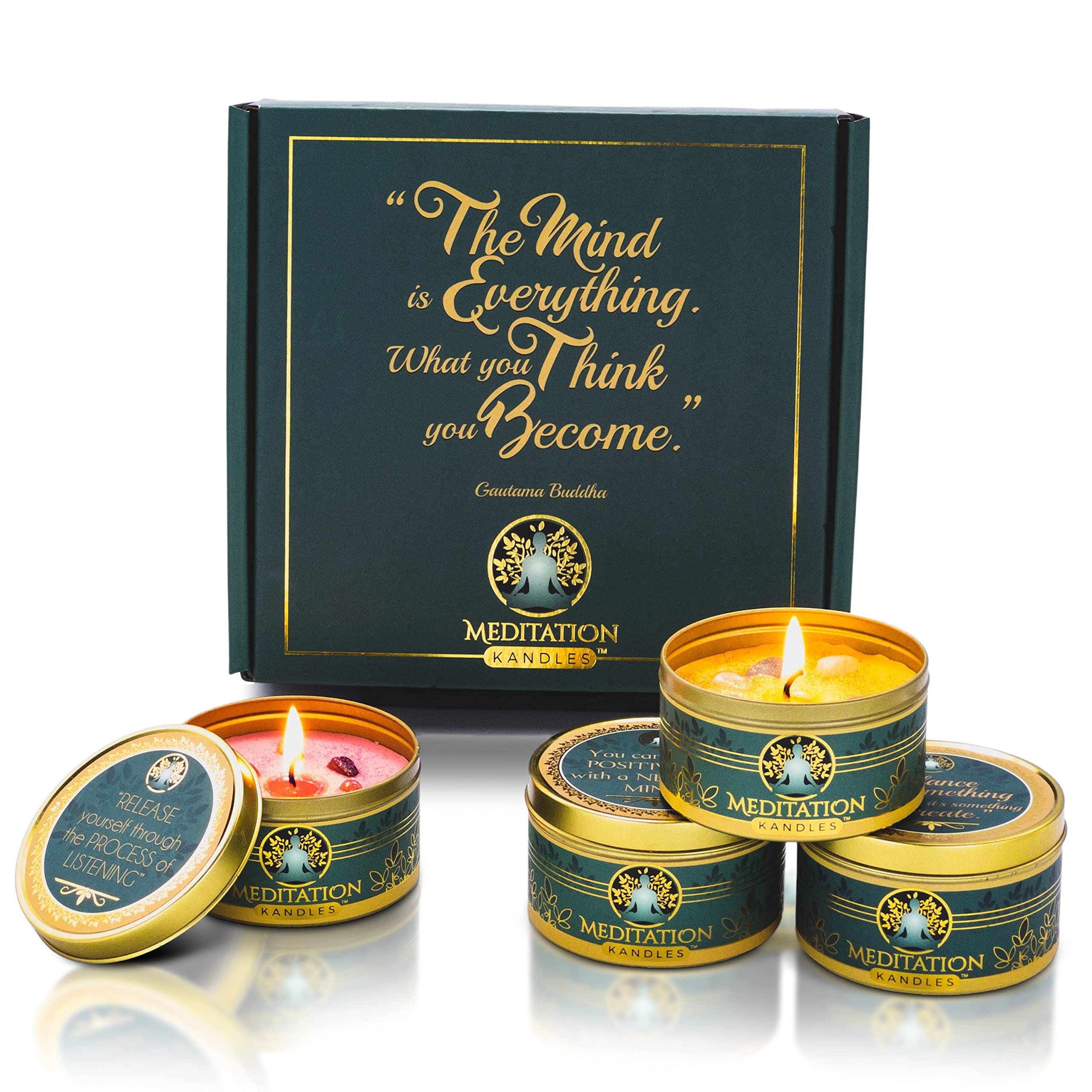 Hokku Designs Scented Crystal Candles For Gift Set - Aromatherapy ...