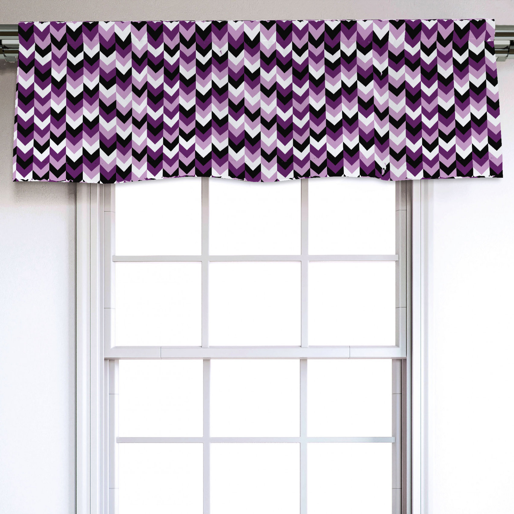 East Urban Home Chevron 54" Window Valance | Wayfair