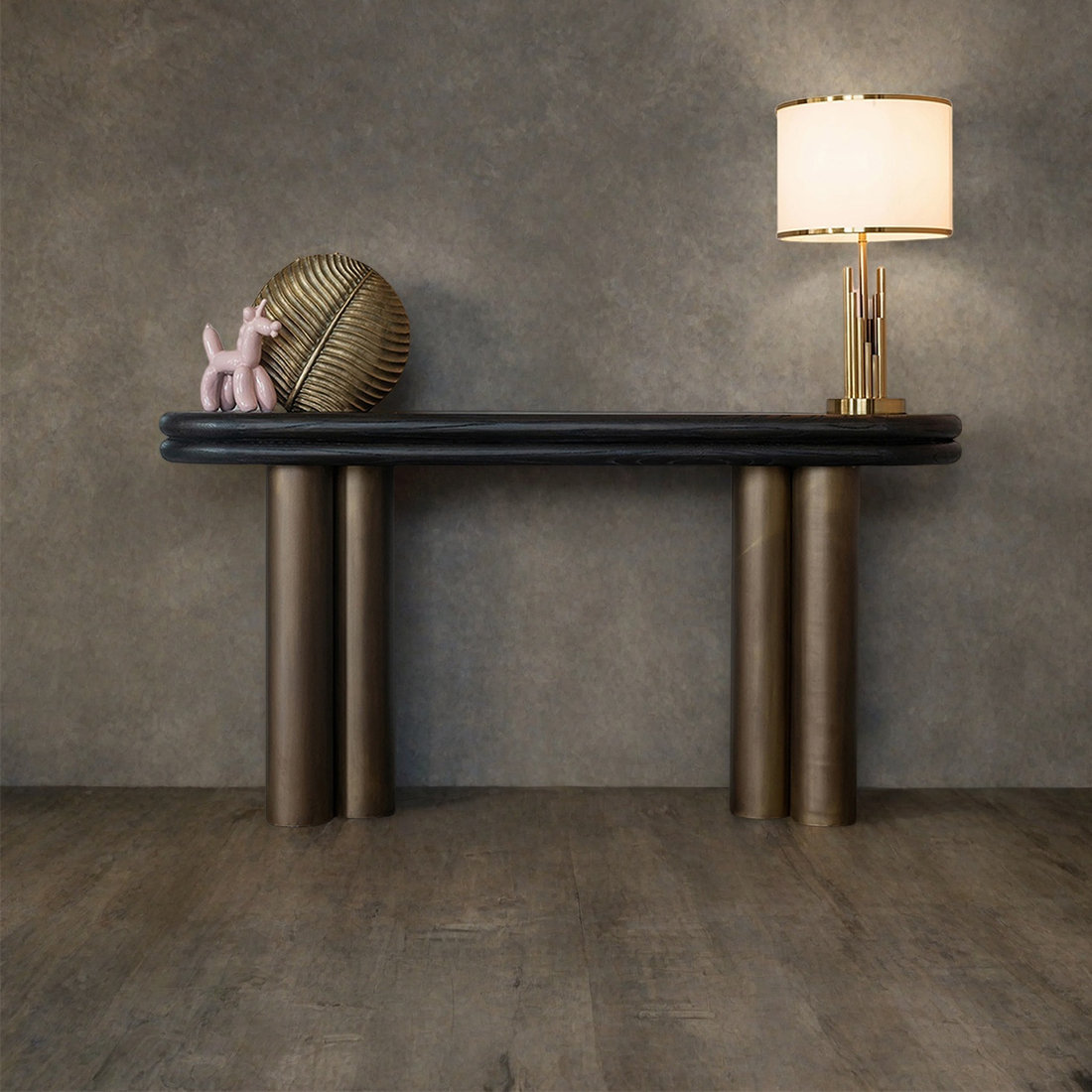 17 Stories Italian-style elliptical minimalist console table. | Wayfair