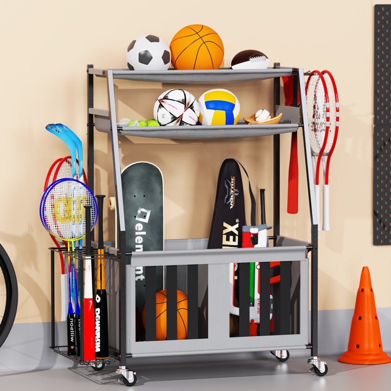 Arlmont & Co. Blomquist Freestanding Sports Rack, Garage Sports ...