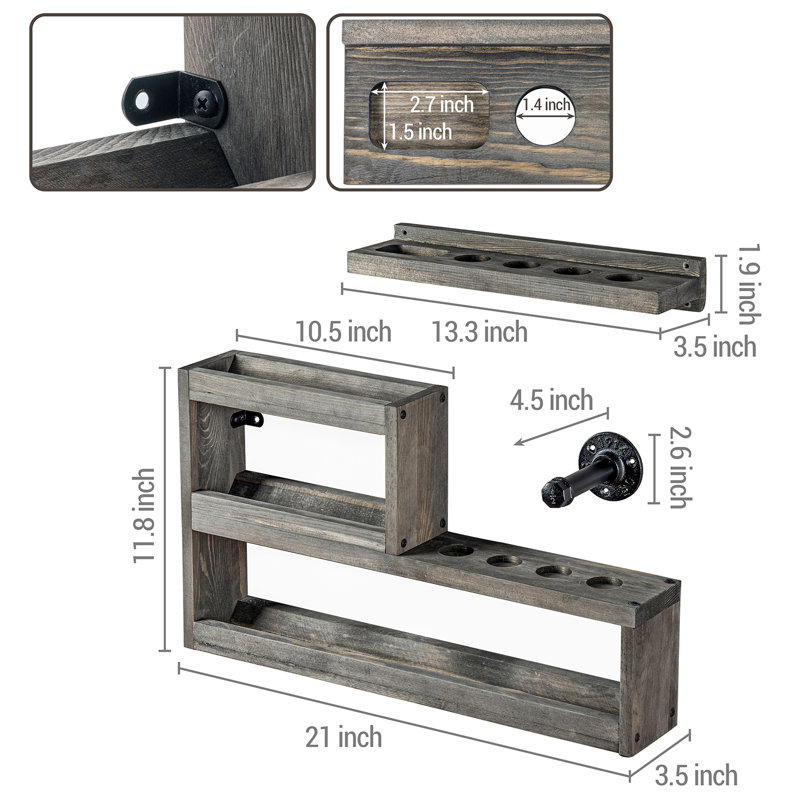 MyGift 3 Piece Vintage Wall Mounting Pool Cue Rack Set | Wayfair