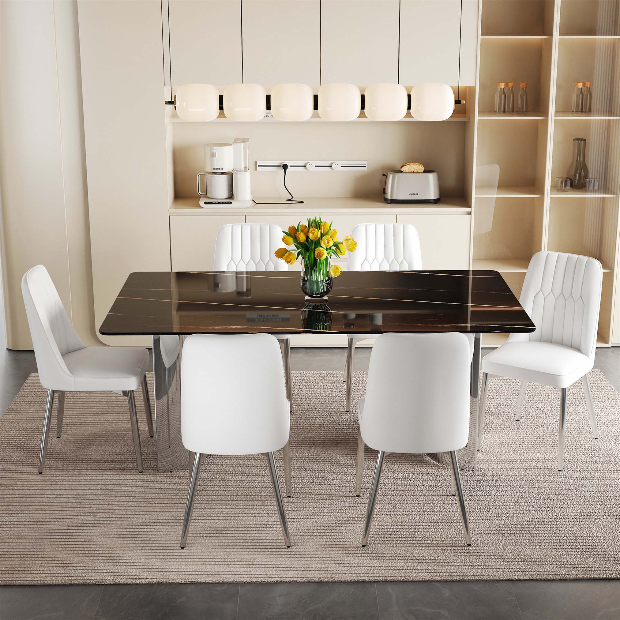 Red Barrel Studio® Modern Minimalist Dining Set with Table | Wayfair