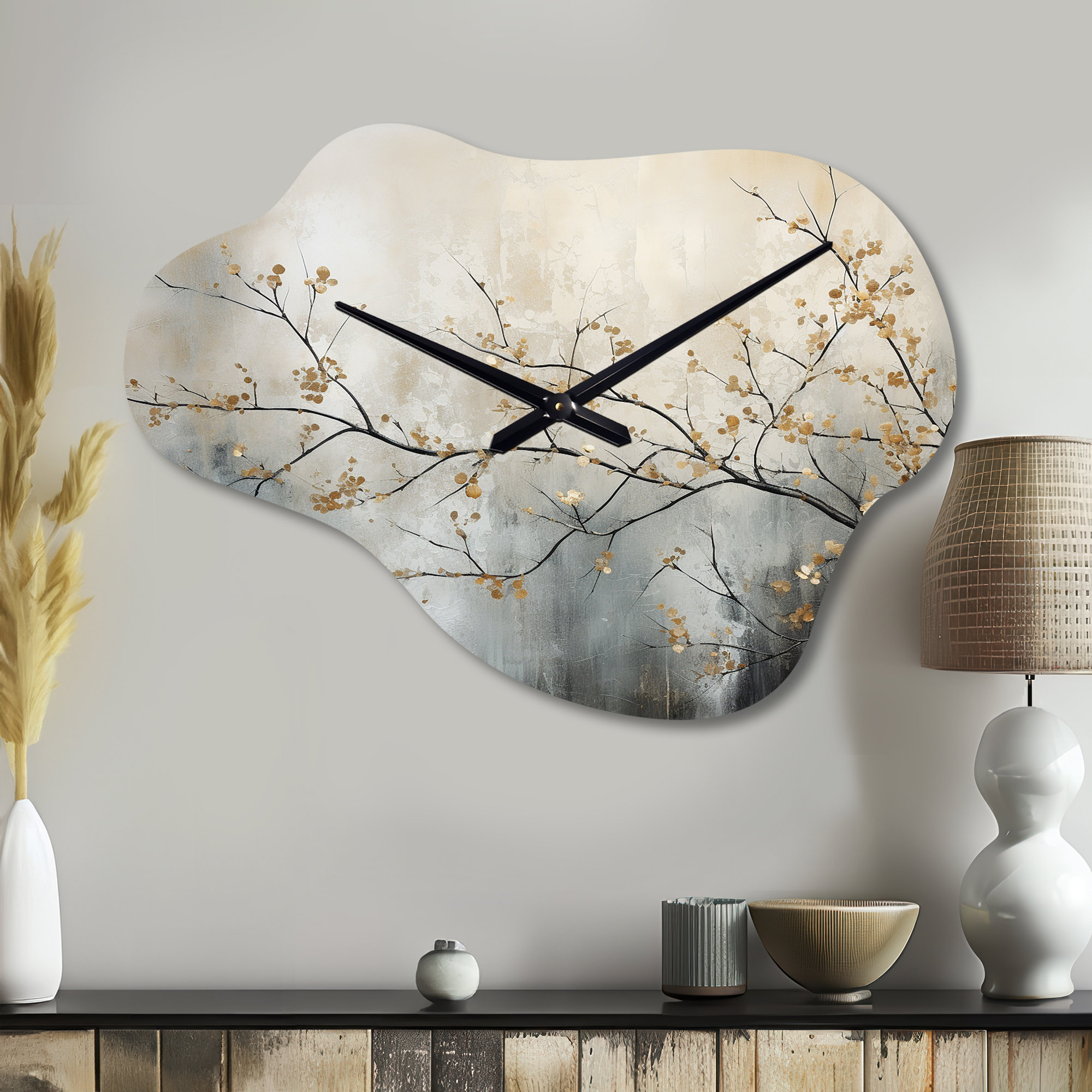 Design Art Tree Monochrome Ethereal Reverie I - Cloud Shape Gold Wall ...