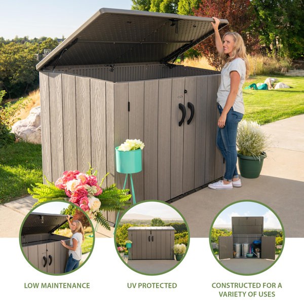 Lifetime 75 Cubic Feet High-Density Polyethylene (Plastic) Steel ...