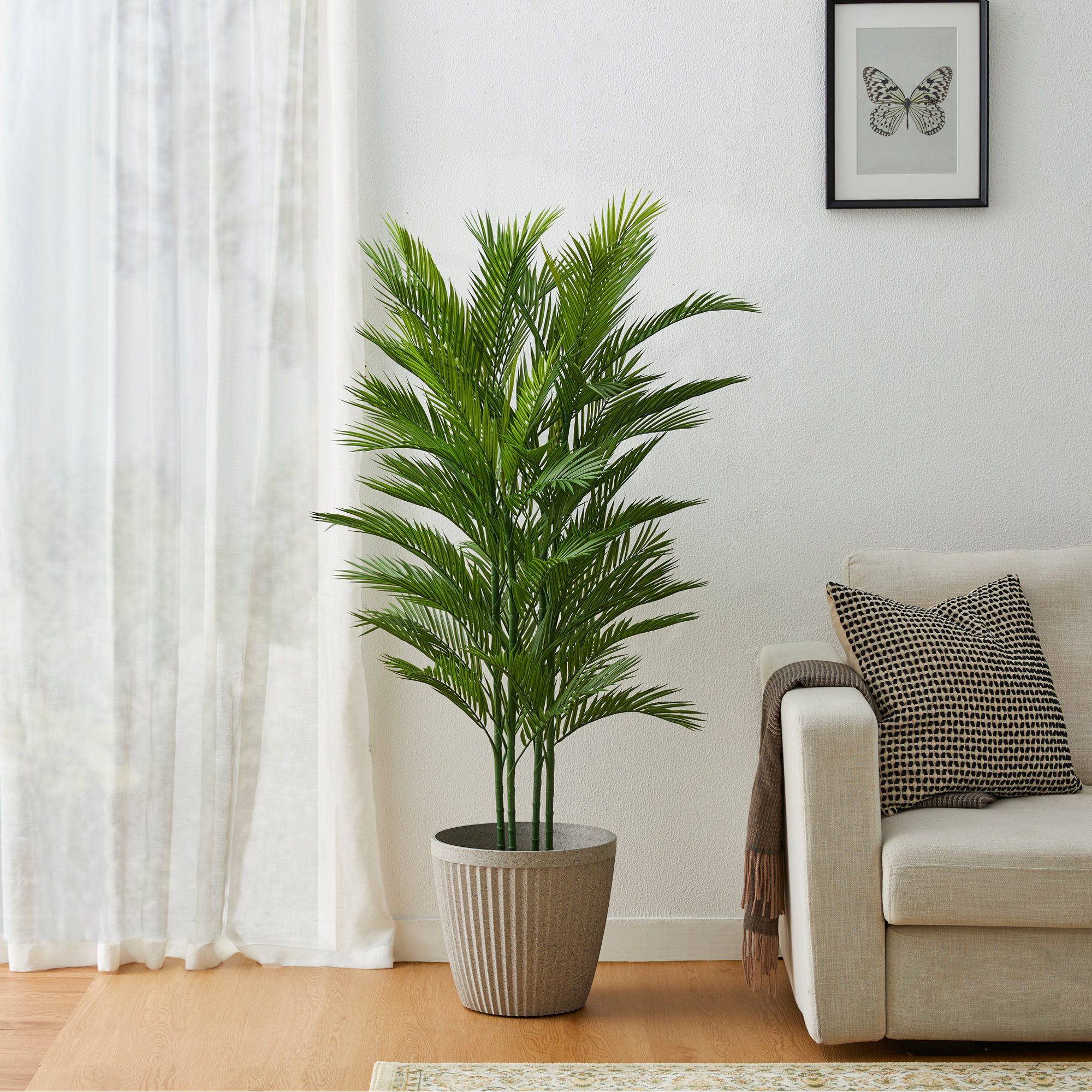 Primrue Amee 60" H Faux Palm Tree in Pot | Wayfair