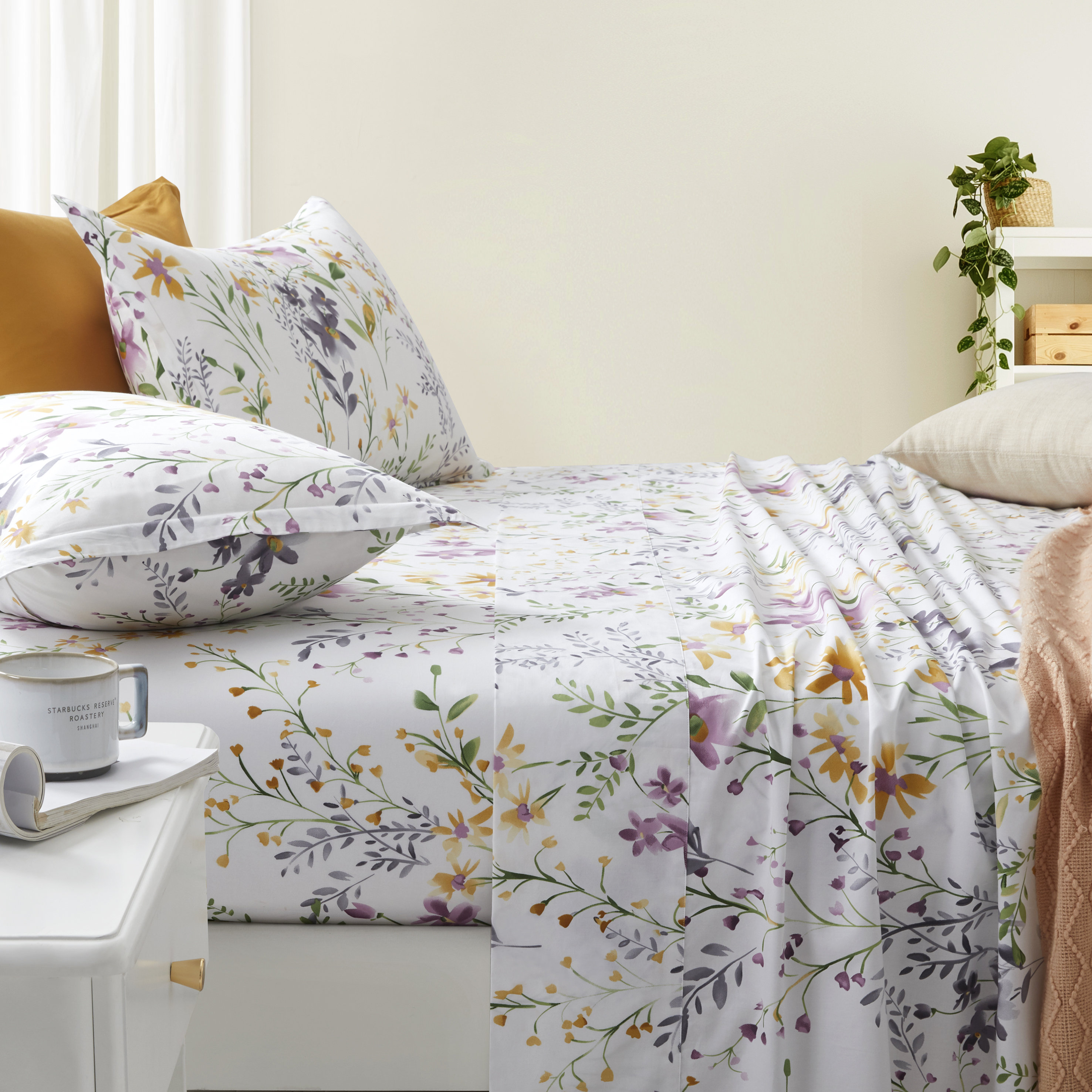 Sweety Pie Inc Watercolor Windflower Painted Fitted Sheet Set - Wayfair Canada