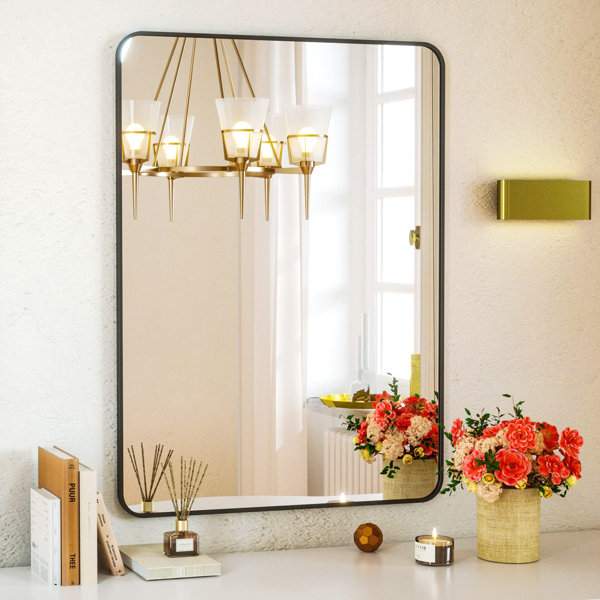 Ebern Designs Modern Round Corner Wall Mirror - Wayfair Canada