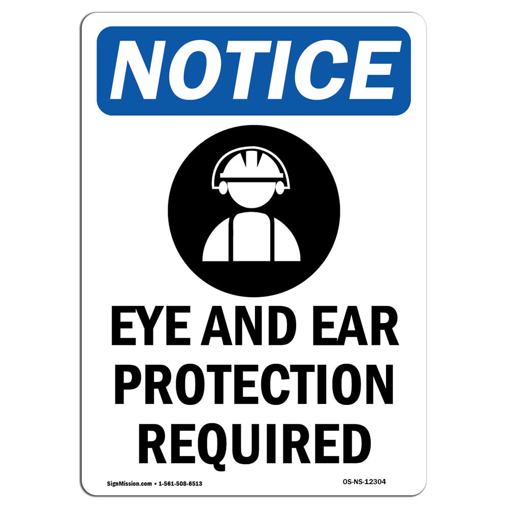 SignMission Eye and Ear Protection Sign with Symbol | Wayfair