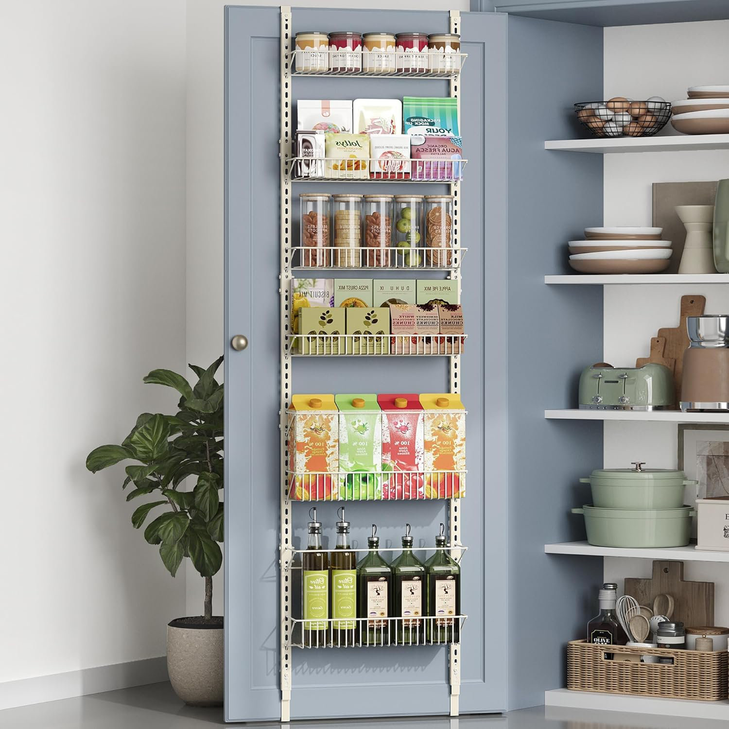 Latitude Run® The Door Pantry Organizer, 6-Tier Pantry Organizers And ...