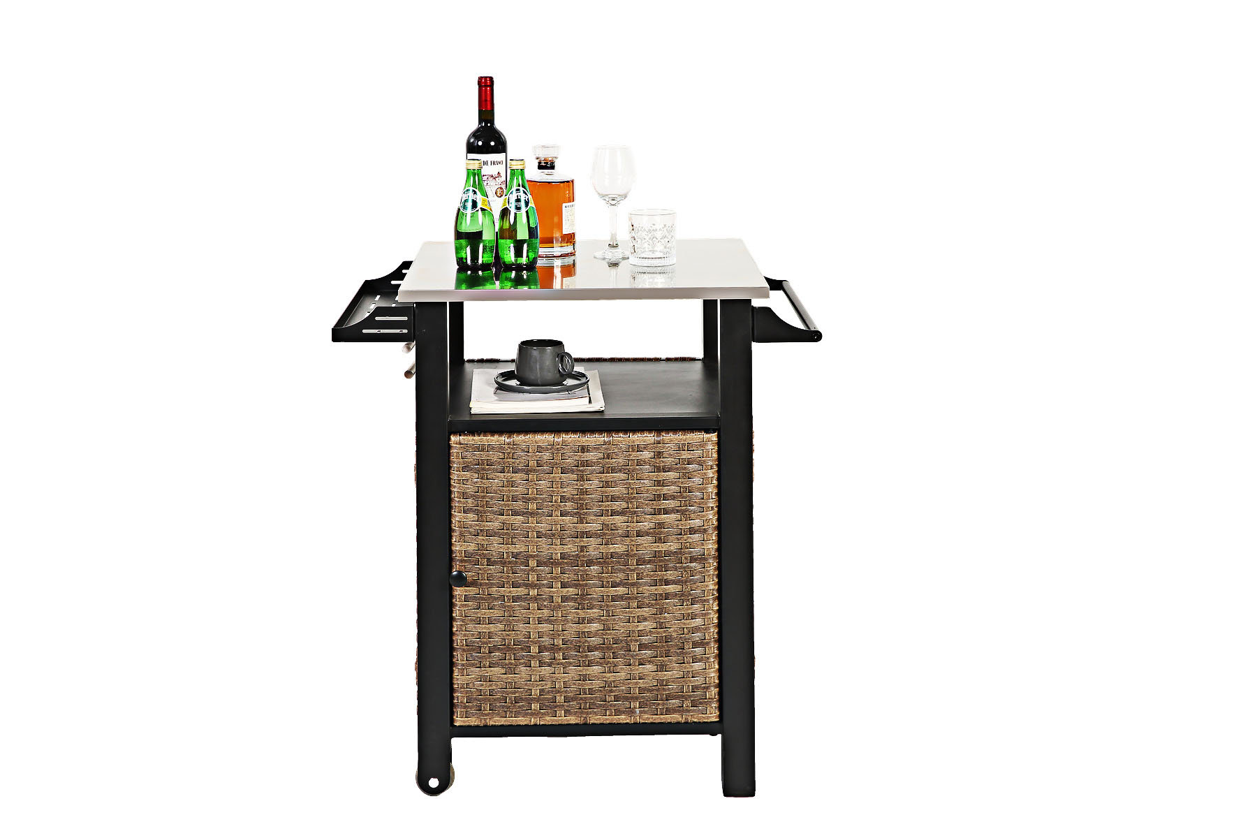 Ophelia & Co. Outdoor Kitchen Island Rolling Cart With Cabinet ...