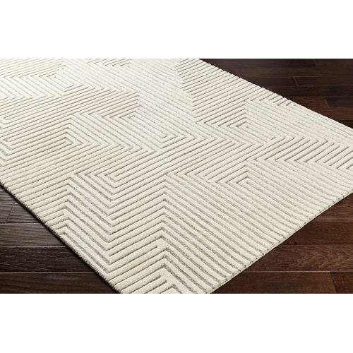 Langley Street Heidi Handmade Hand Tufted Wool Gray/Beige Rug | Wayfair