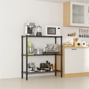 Rebrilliant 3-Tier Heavy Duty Adjustable Shelving Unit Black & Reviews ...