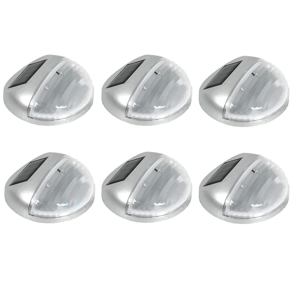 Arlmont & Co. Veronica Round Solar Powered LED Deck Light Pack ...
