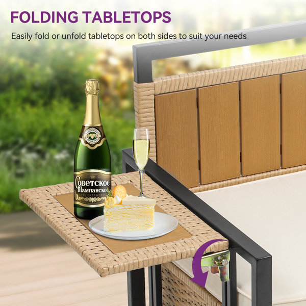 Edrosie Inc 70 Gallons Wicker Water Resistant Storage Bench with ...