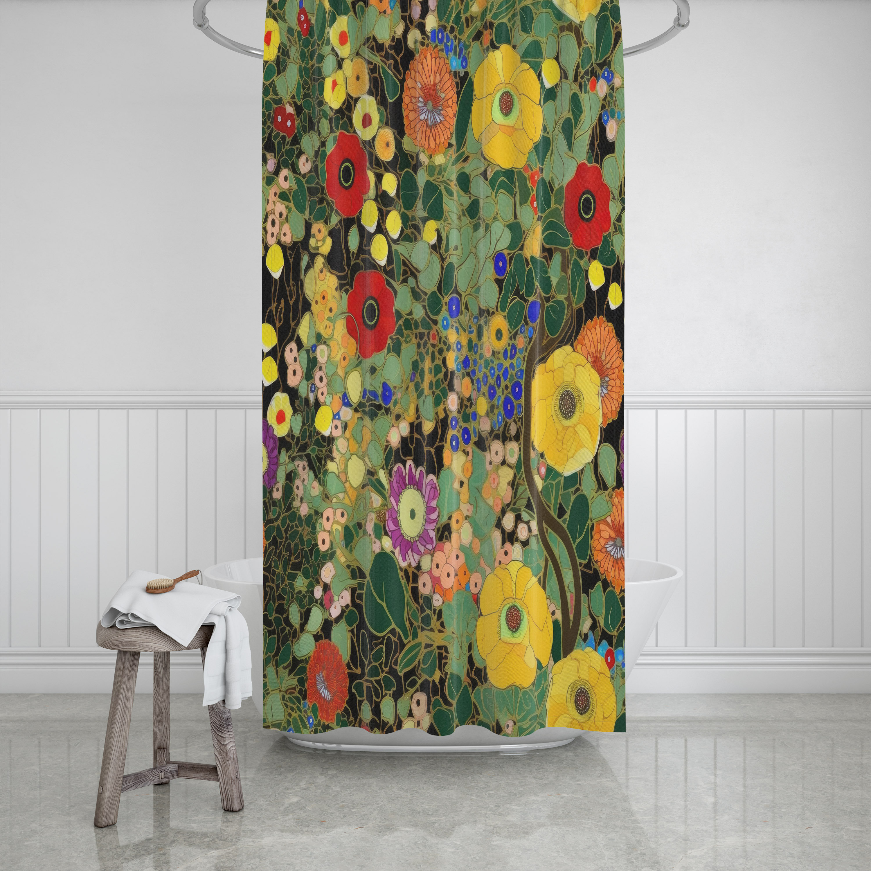 East Urban Home Borgus Floral Shower Curtain | Wayfair