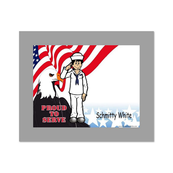 Printed Perfection Personalized US Navy - Male Cartoon Caricature with ...