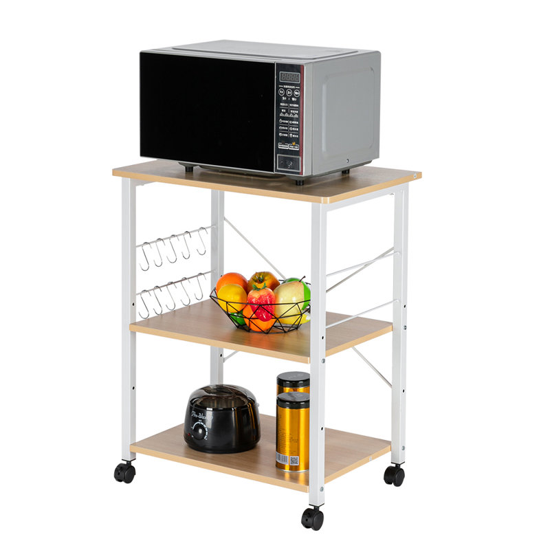 Ebern Designs Baker's Rack 3-Tier Kitchen Utility Microwave Oven Stand ...