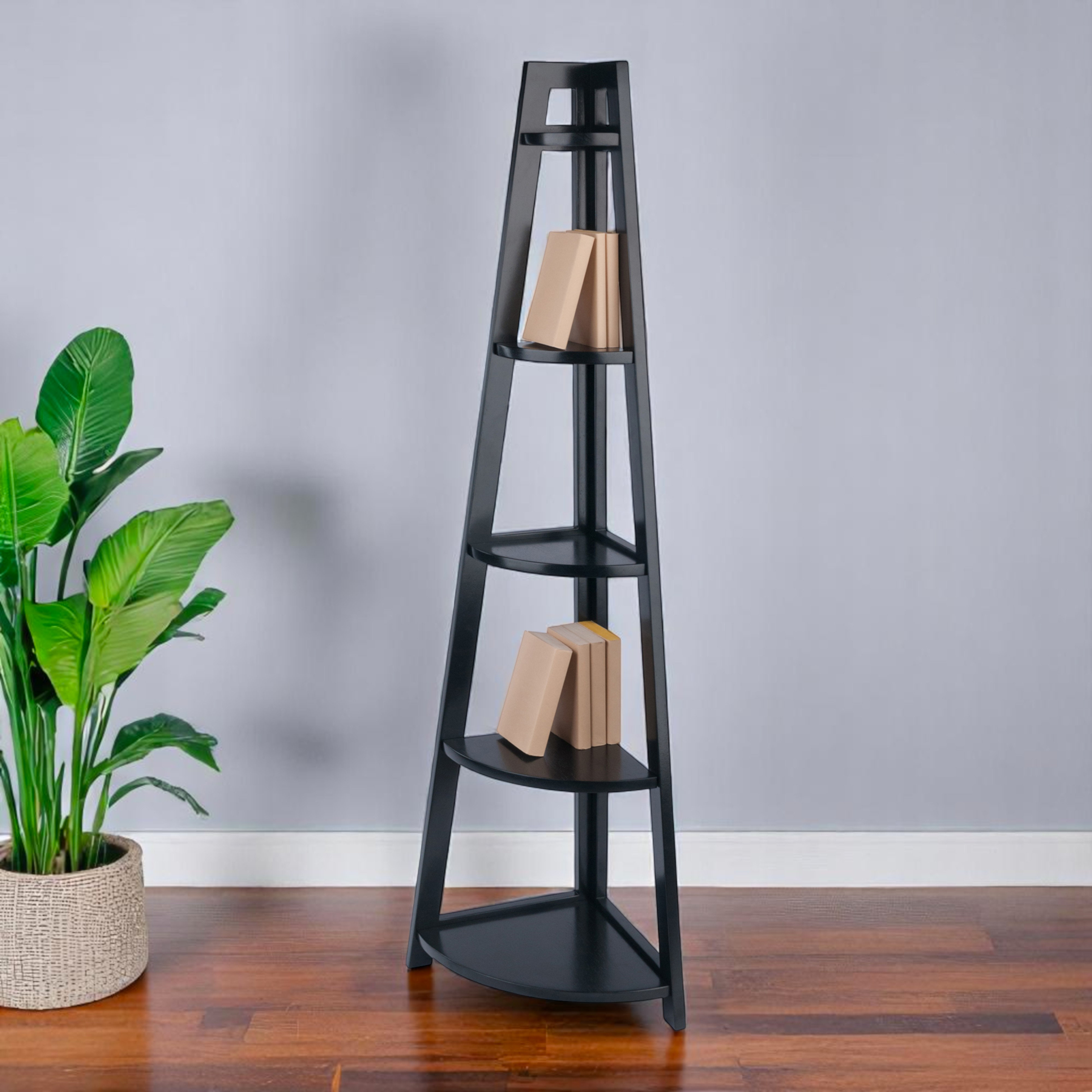 Hokku Designs Forrest 5-Tier Black A-Frame Corner Shelf| - Wayfair Canada