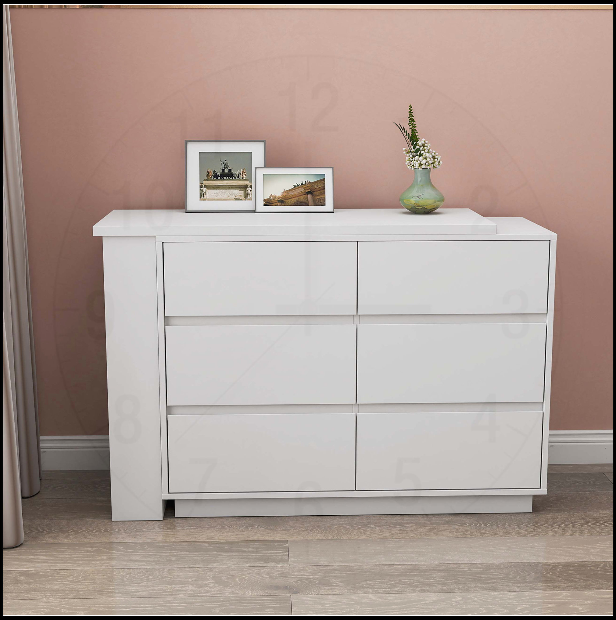 Brayden Studio® L Shaped Computer Desk with Drawers, Modern Corner Home ...