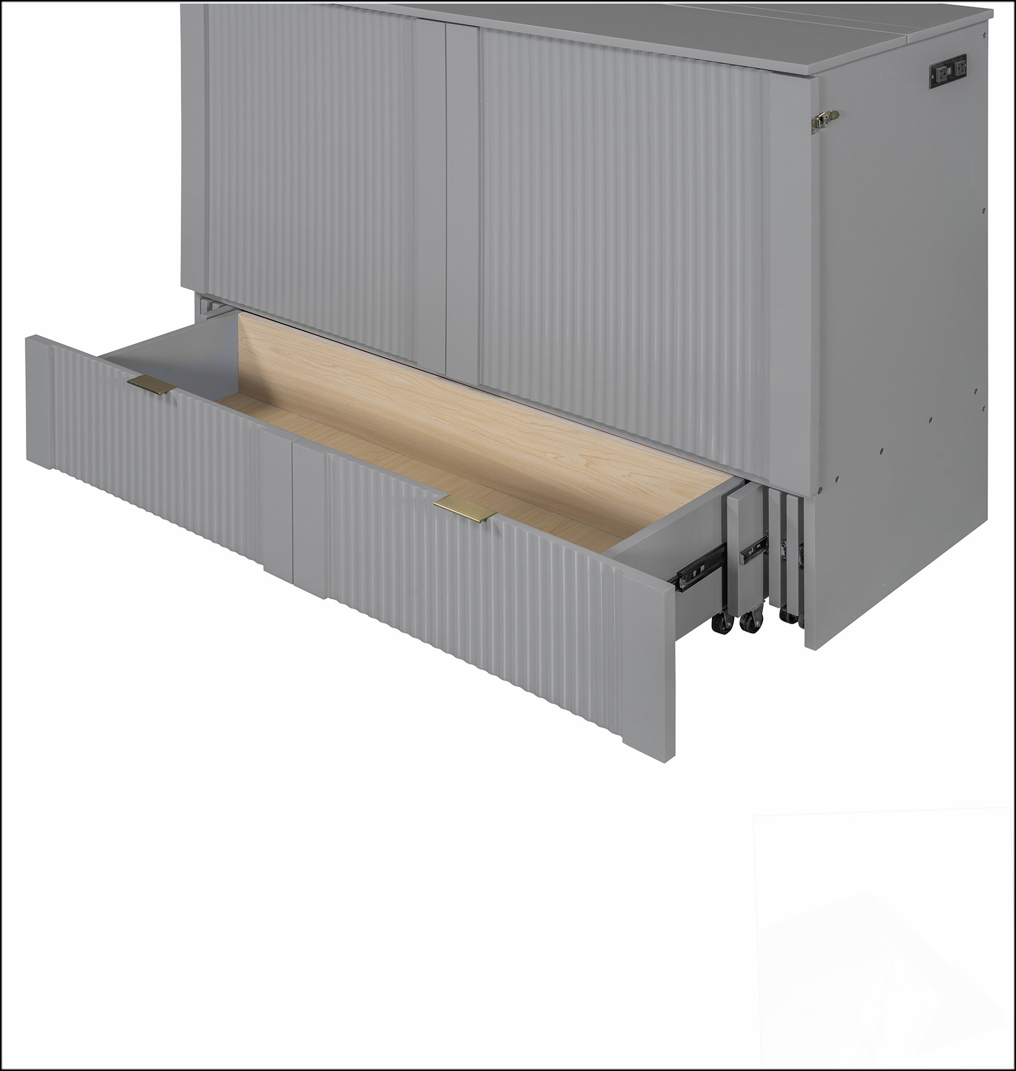 Hokku Designs Murphy Bed With Drawer And A Set Of Sockets & USB Ports ...