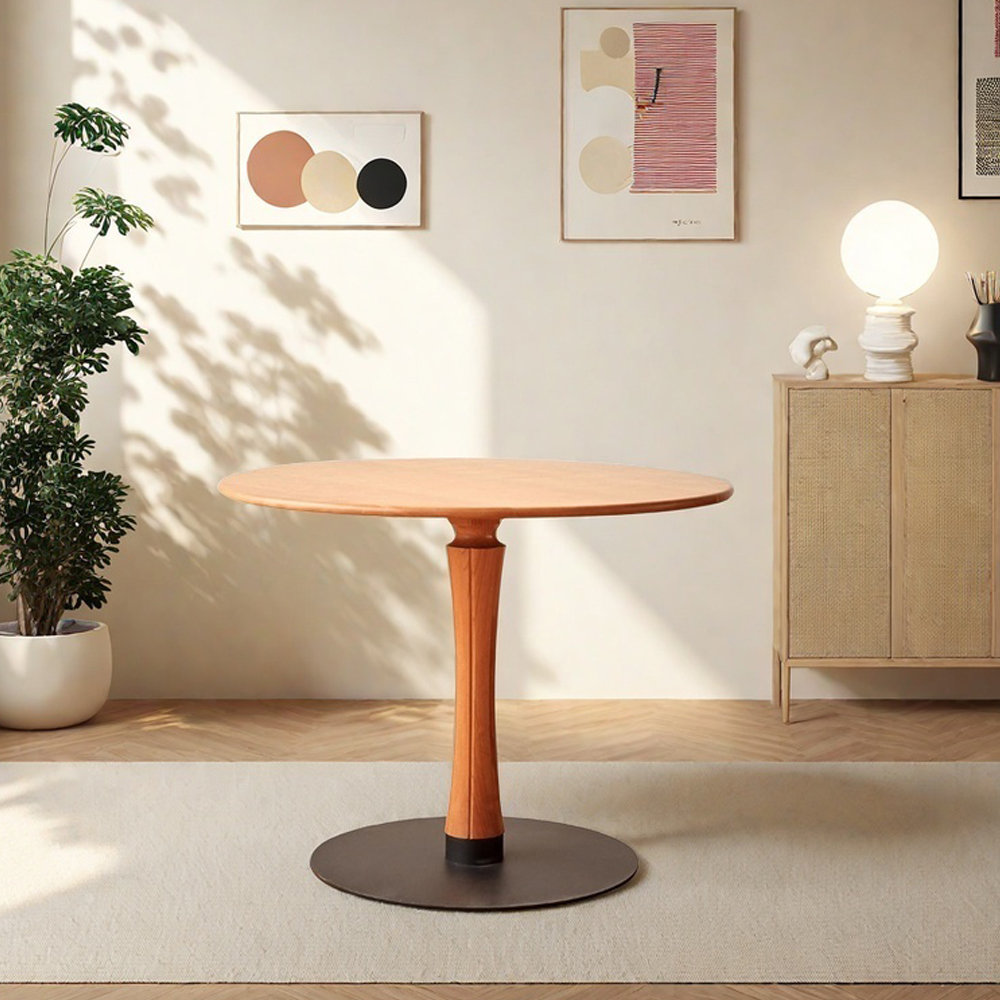 Sleek Surface Designs Vintage Beautiful Cherry Solid Wood Round Table ...