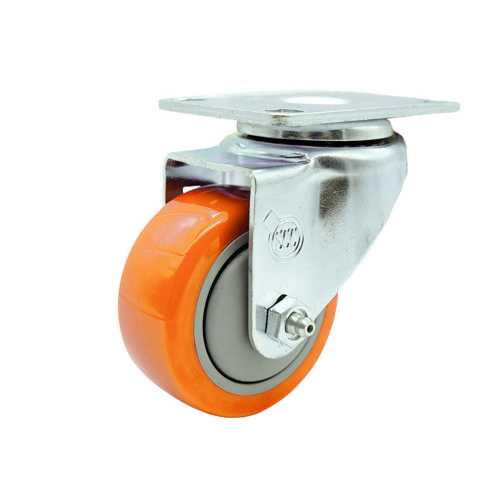 Service Caster 3 Inch Orange Polyurethane Wheel Swivel Top Plate Caster ...