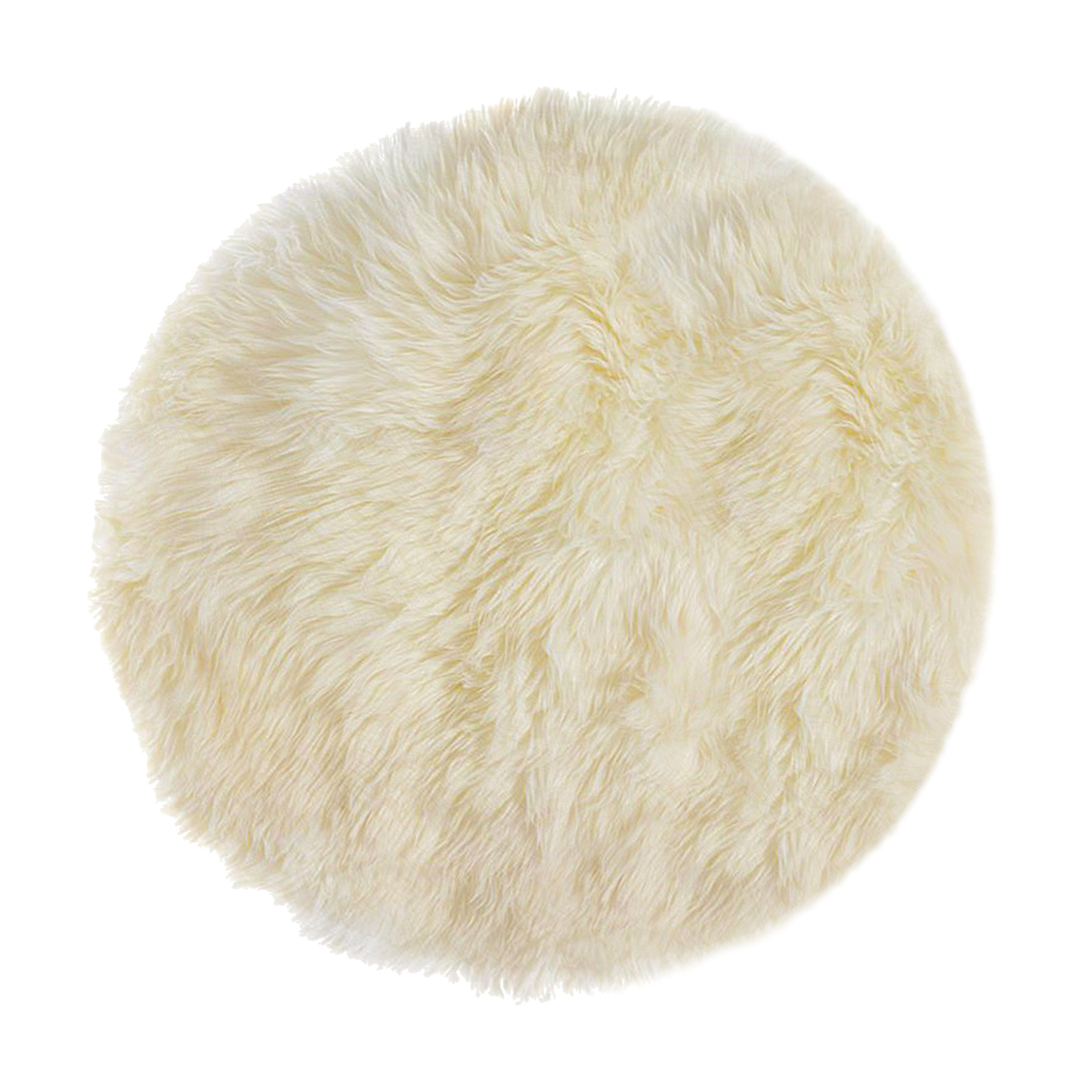Union Rustic Round Colello Solid Color Handmade Sheepskin Area Rug in ...