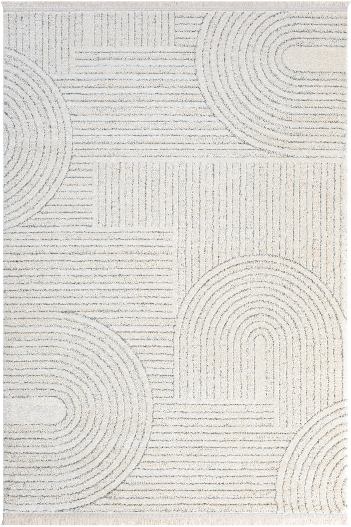 Hokku Designs Miranda Cream Soft and Shiny Textured Cut Pile Rug | Wayfair