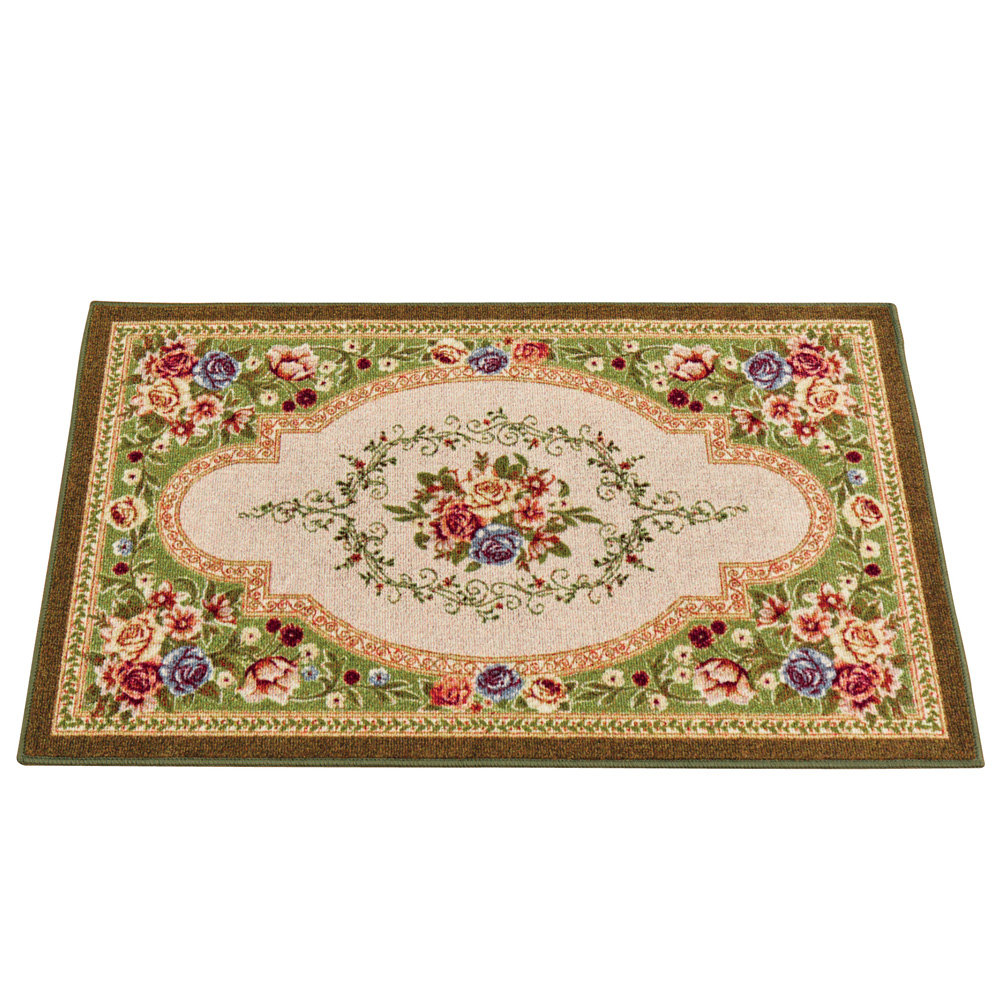 Rosalind Wheeler Floral Flatweave Emerald Area Rug - Wayfair Canada