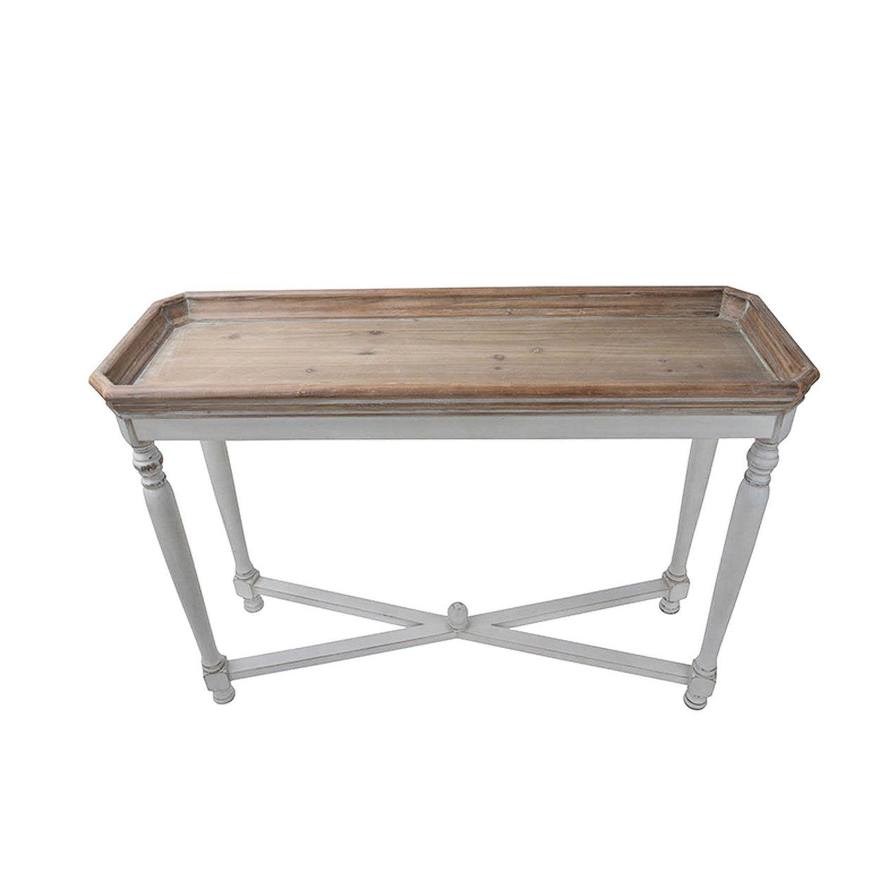Ophelia & Co. 42x14x30" Table: Antique White Legs, Fir Wood & For ...