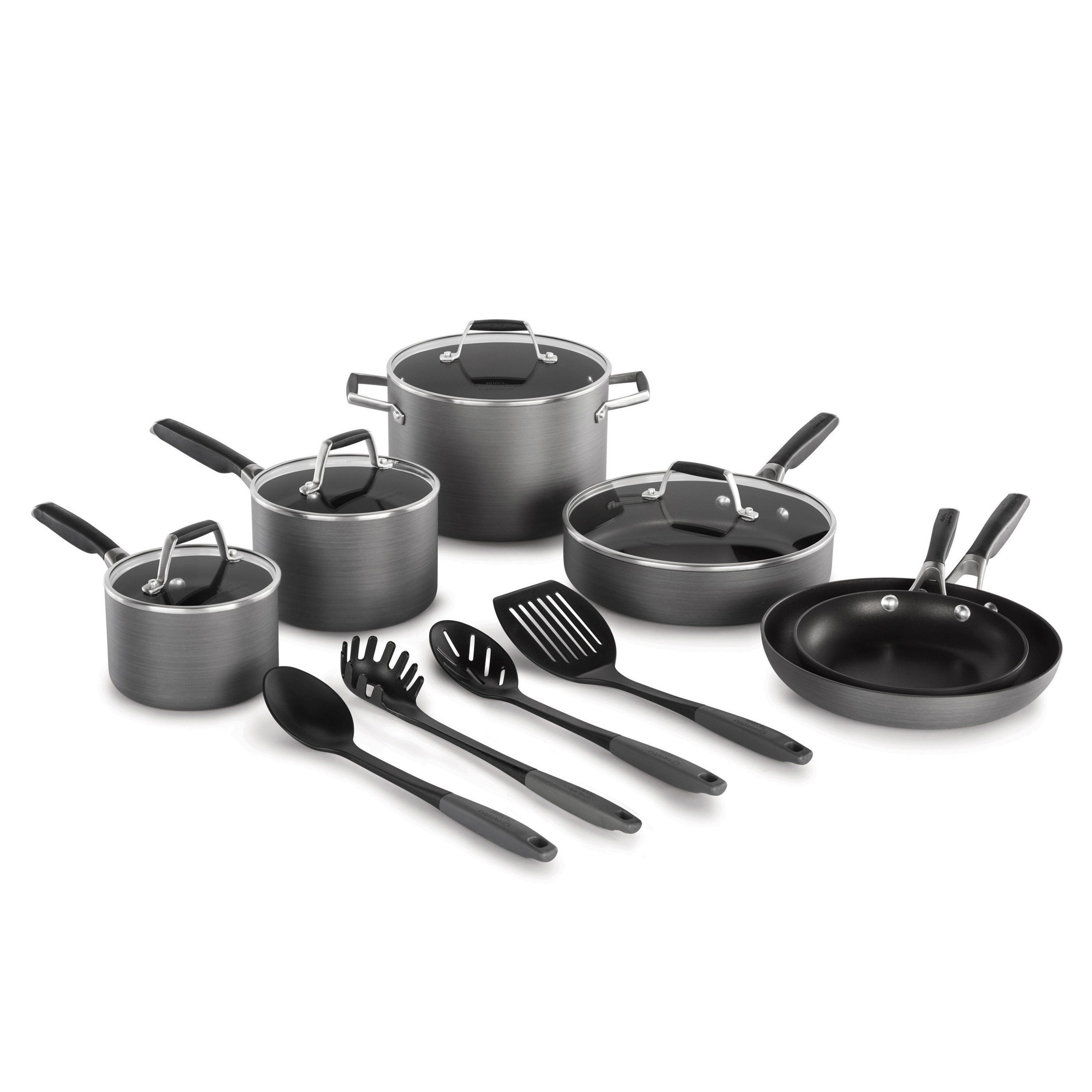 Calphalon Select by Calphalon Hard-Anodized Nonstick 14-Piece Cookware ...