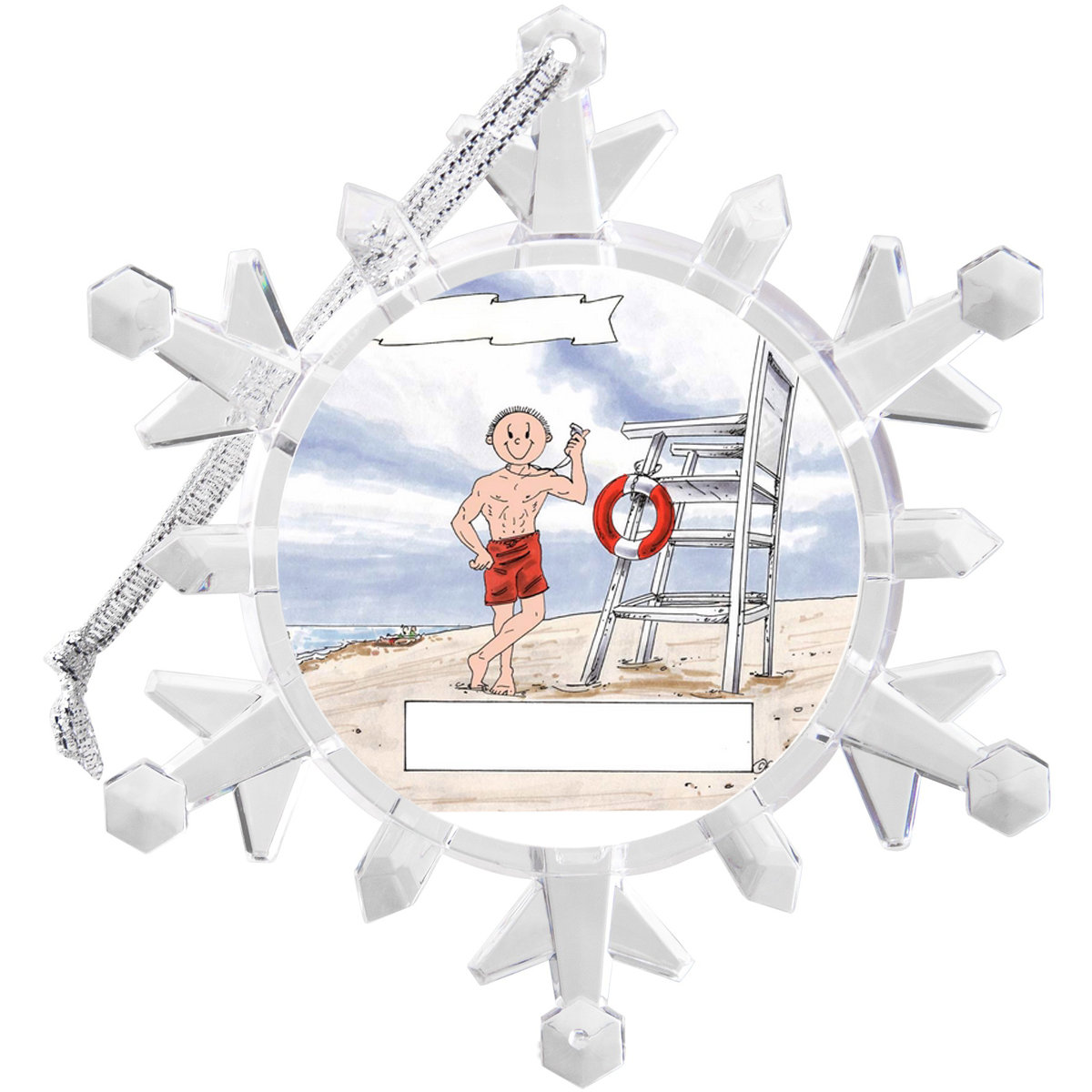 Printed Perfection Personalized Lifeguard - Male Lighted LED Snow Flake ...