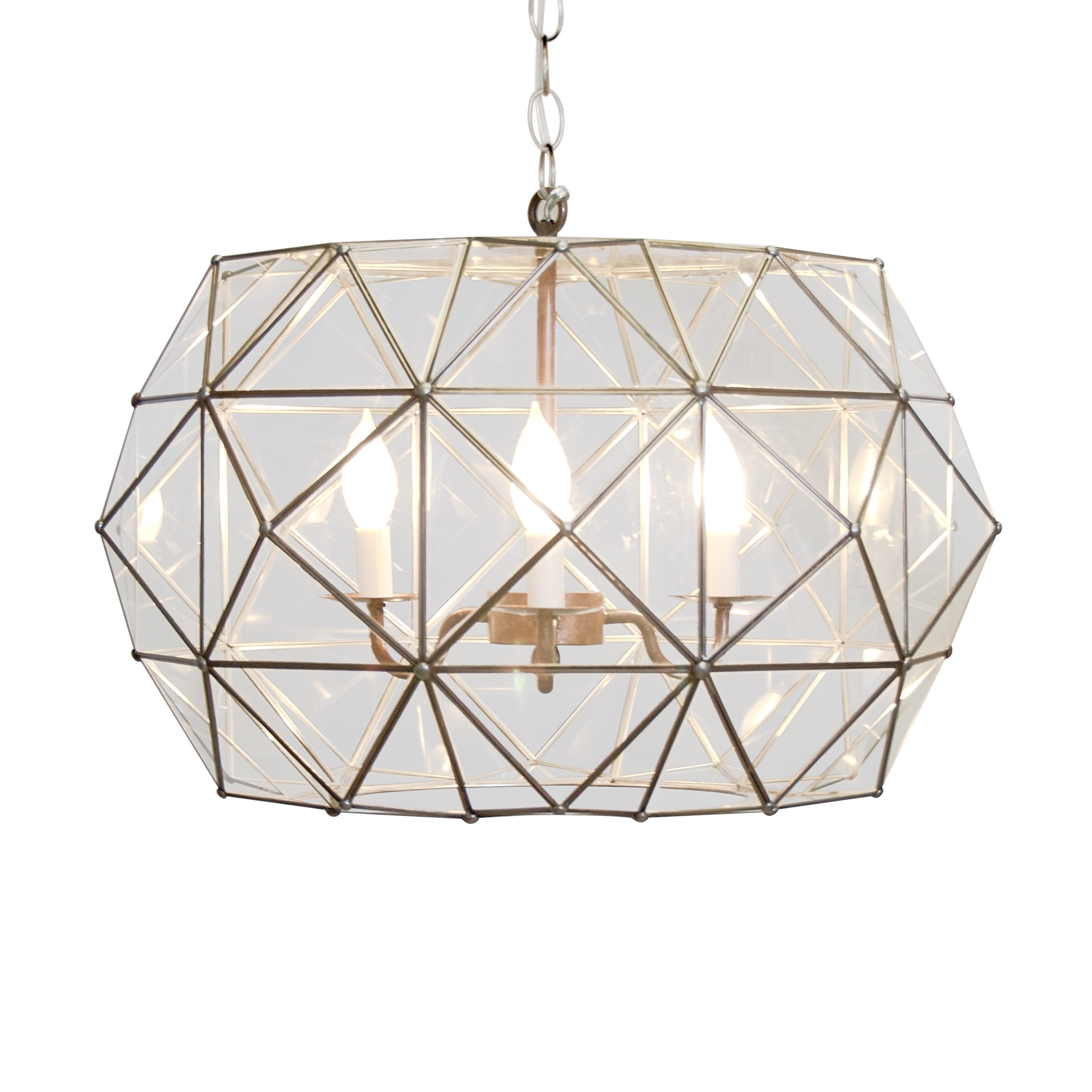 Worlds Away Rozz 3 - Light Shaded Unique Geometric Chandelier | Wayfair