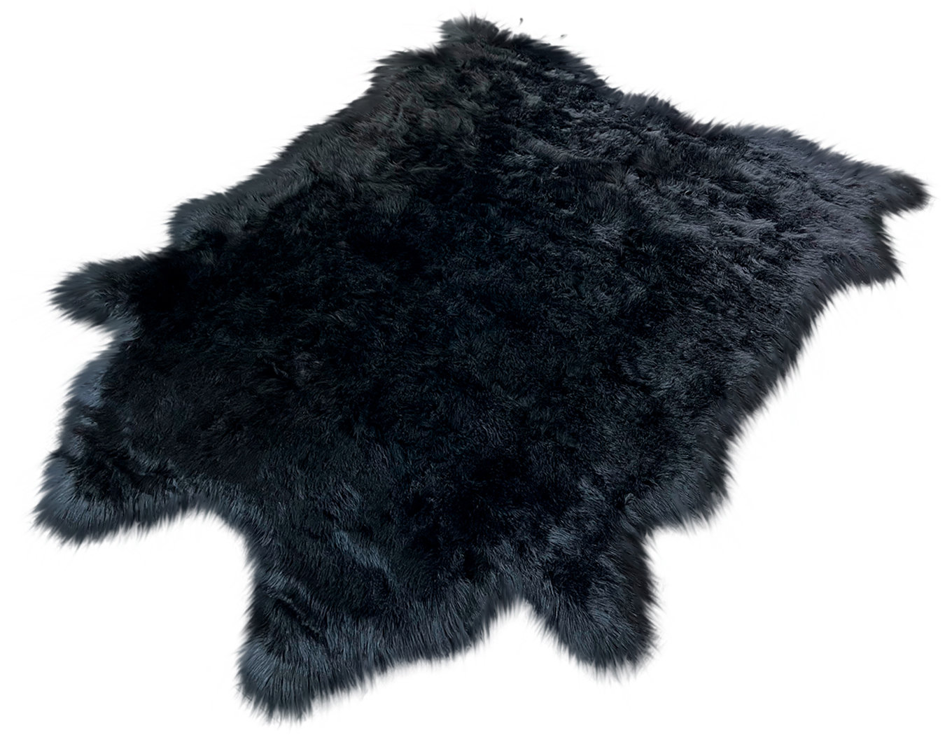 Spectrum Rugs Faux Bison Skin Fur Shag Area Rug in Black | Wayfair