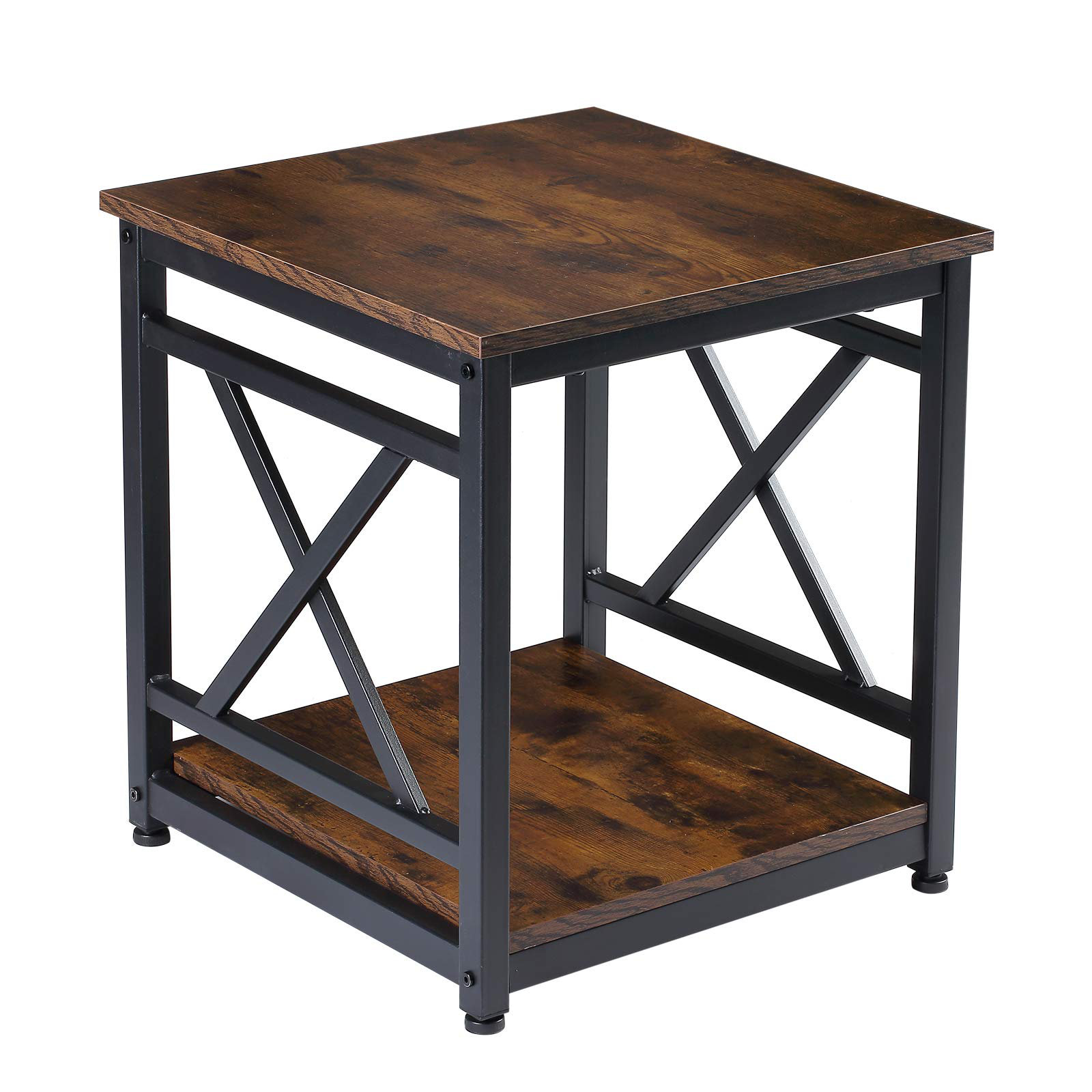 Gracie Oaks End Table Side Table with 2-Tier Storage Shelf | Wayfair