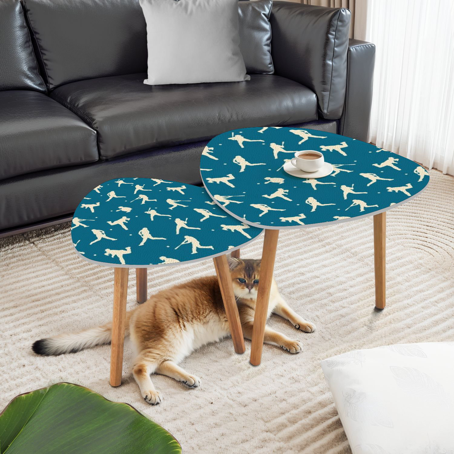 George Oliver Triangle Nesting Coffee Table Set of 2 Sports seamless ...