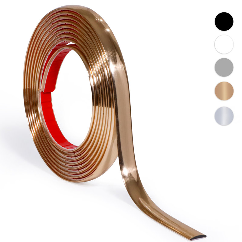 Vinyl-tile 120'' L x 0.5'' W Peel and Stick Tile Trim Roll & Reviews ...