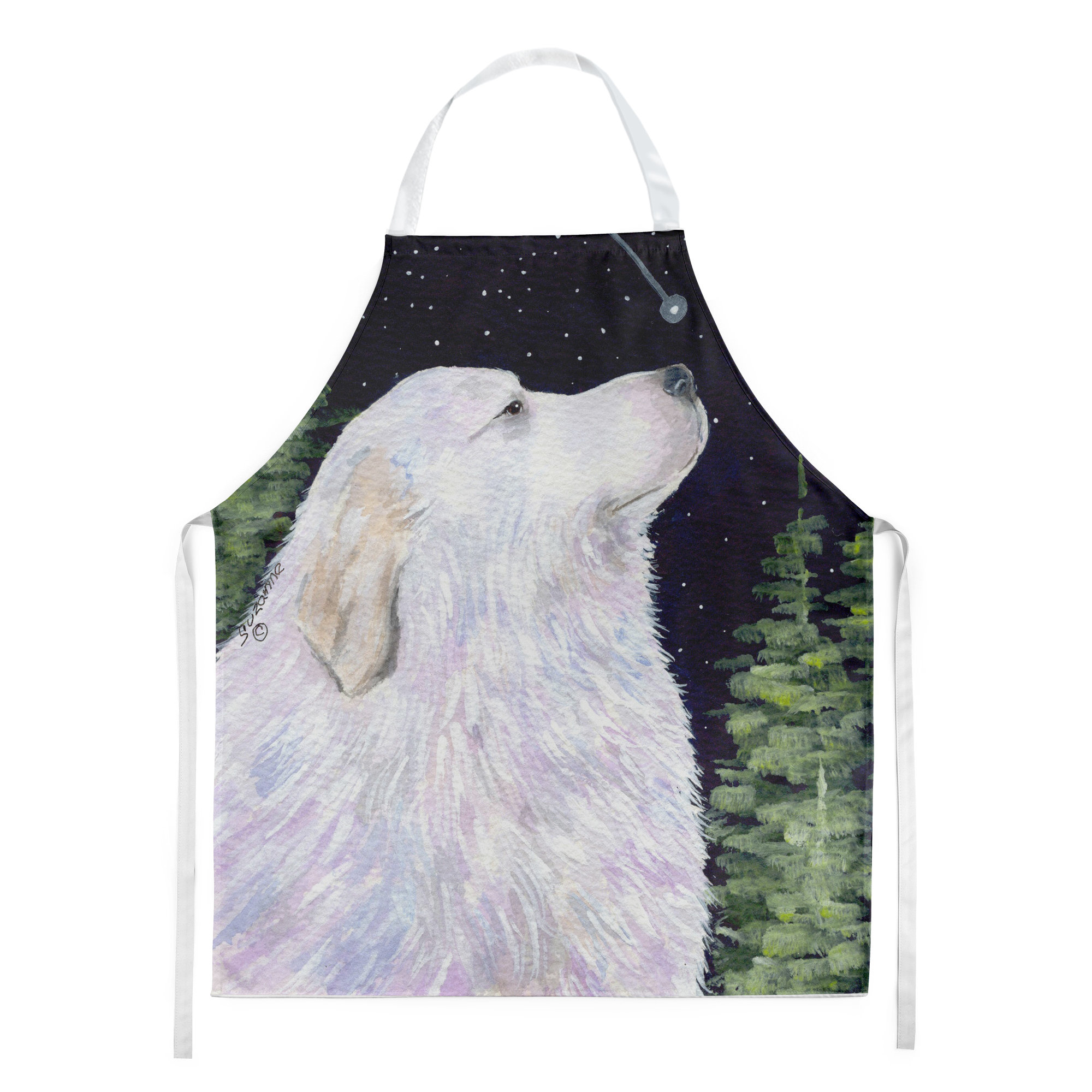 Winston Porter Starry Night Great Pyrenees Apron | Wayfair
