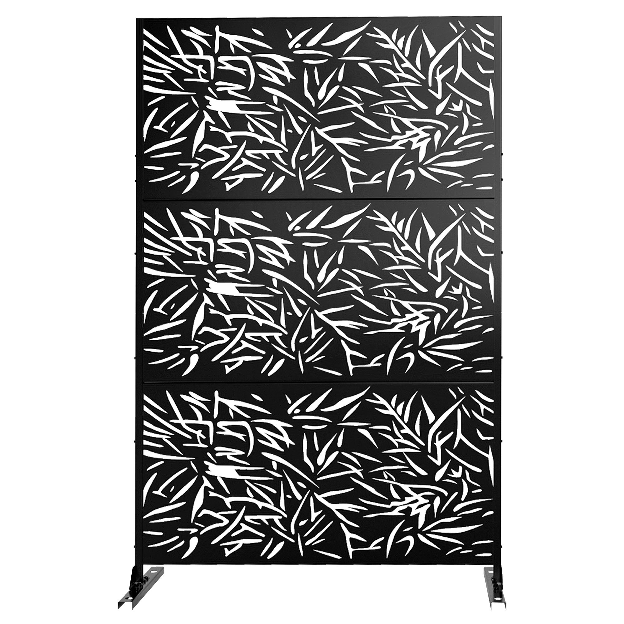 Dovelina 6ft. H × 4 ft. W Metal Privacy Screen Fence Panel Bamboo Leave ...