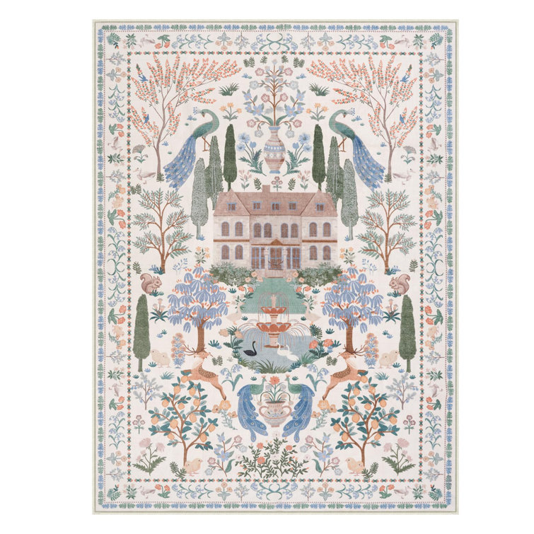 Astoria Grand Machine Washable Area Rugs for Bedroom, Non-Slip Low Pile ...