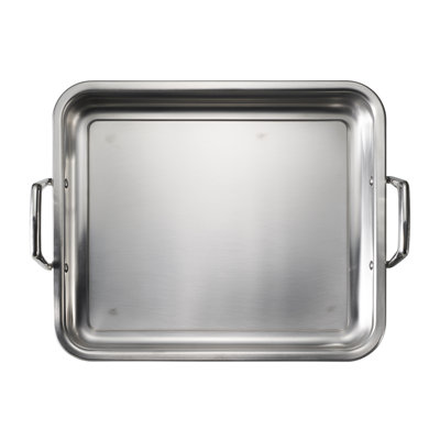 Tramontina 15.38 in. Stainless Steel Prima Lasagna Gourmet Roasting Pan ...
