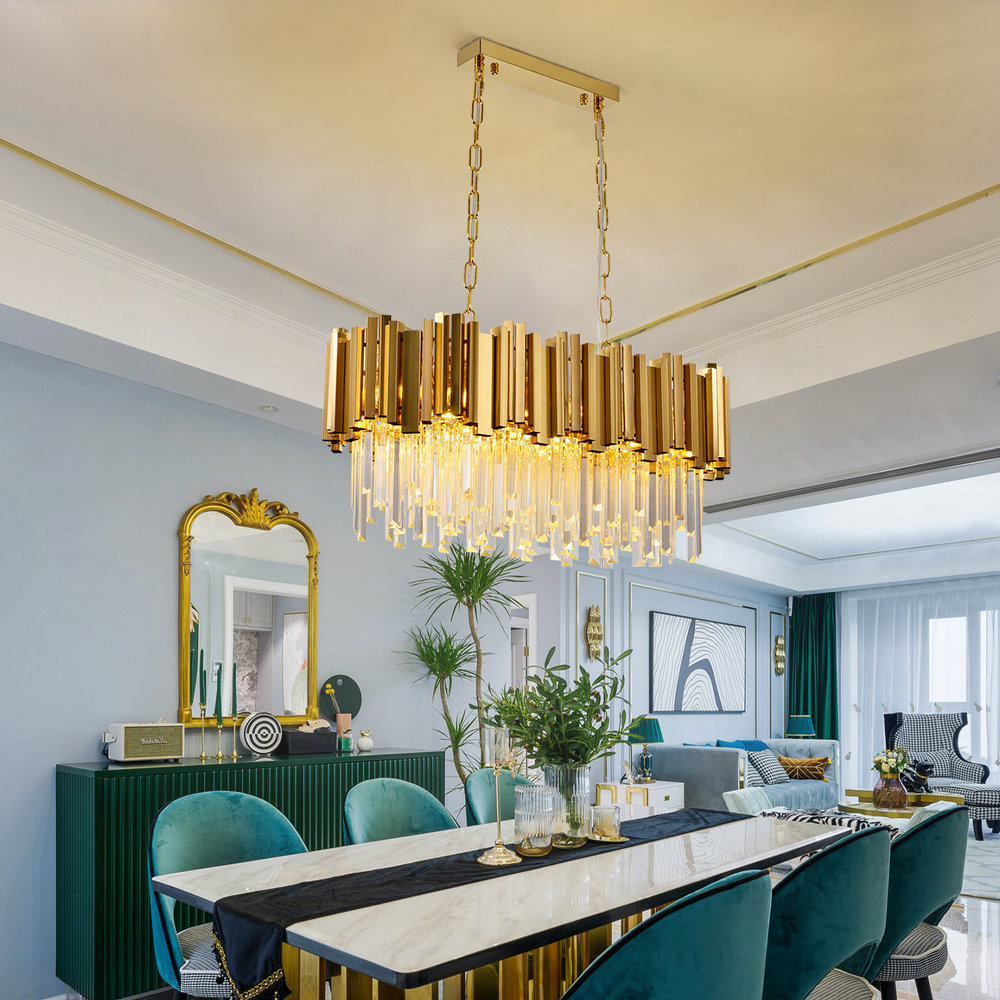 Akari Lanterns Luxury Linear Crystal Chandelier | Wayfair