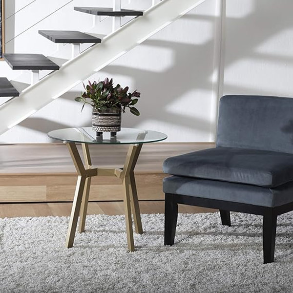 Etta Avenue™ Edmond Glass Top End Table & Reviews | Wayfair