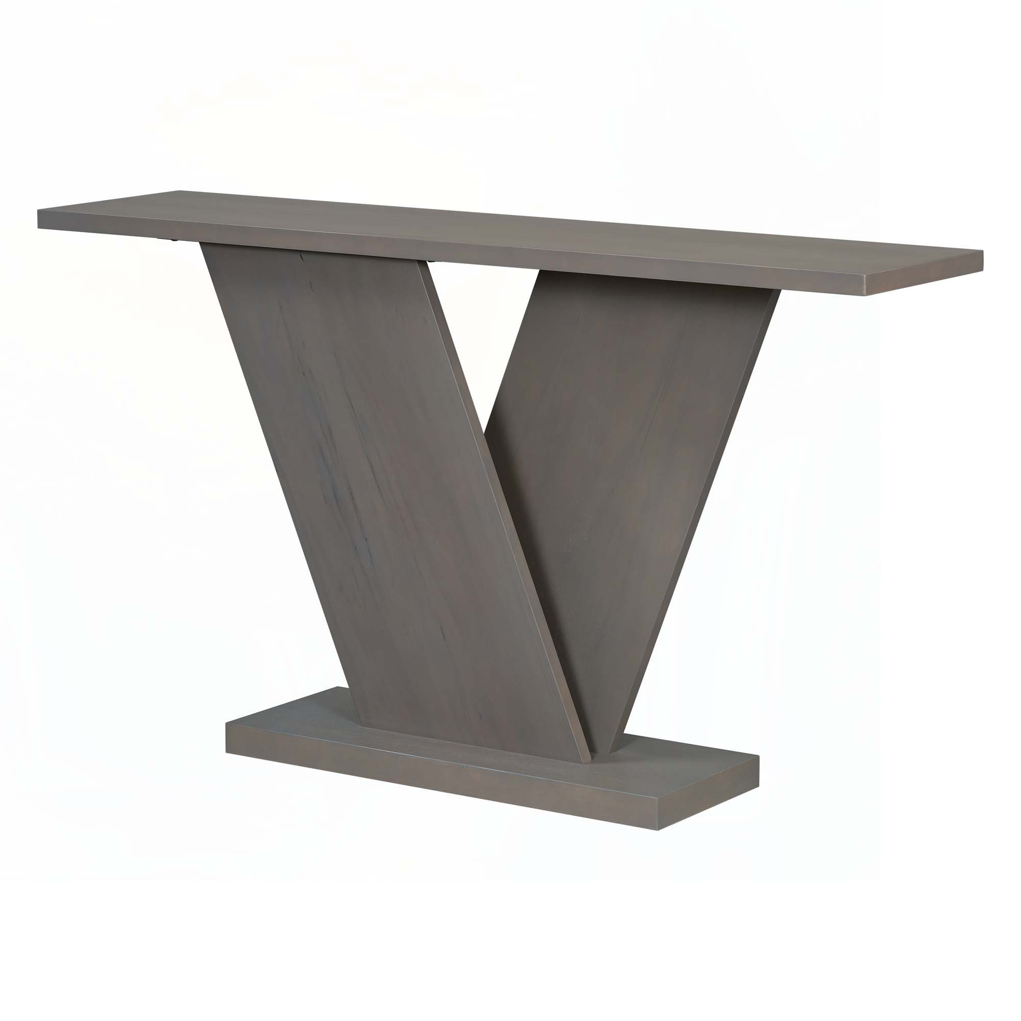 Latitude Run® Console Table with Natural Wood Veneer,V-Base | Wayfair