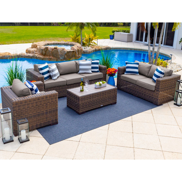 AKOYA Outdoor Essentials Centralmont Outdoor 4 - Piece Conversation Set ...