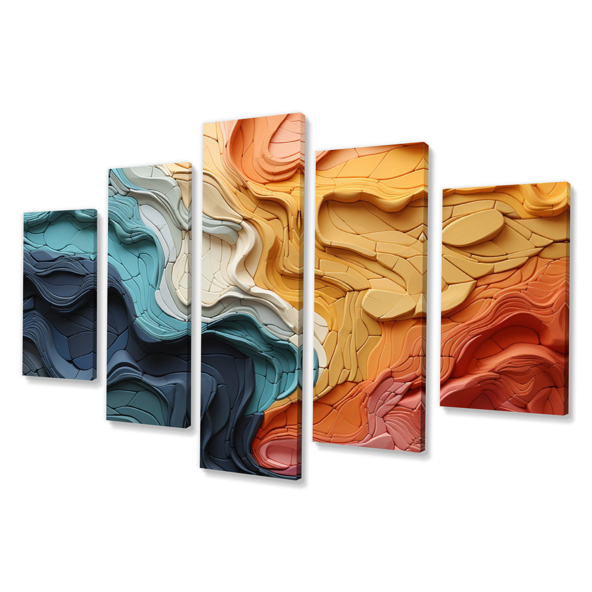 Wrought Studio™ Biomorphism Forms IV - 5 Piece Wrapped Canvas Print ...