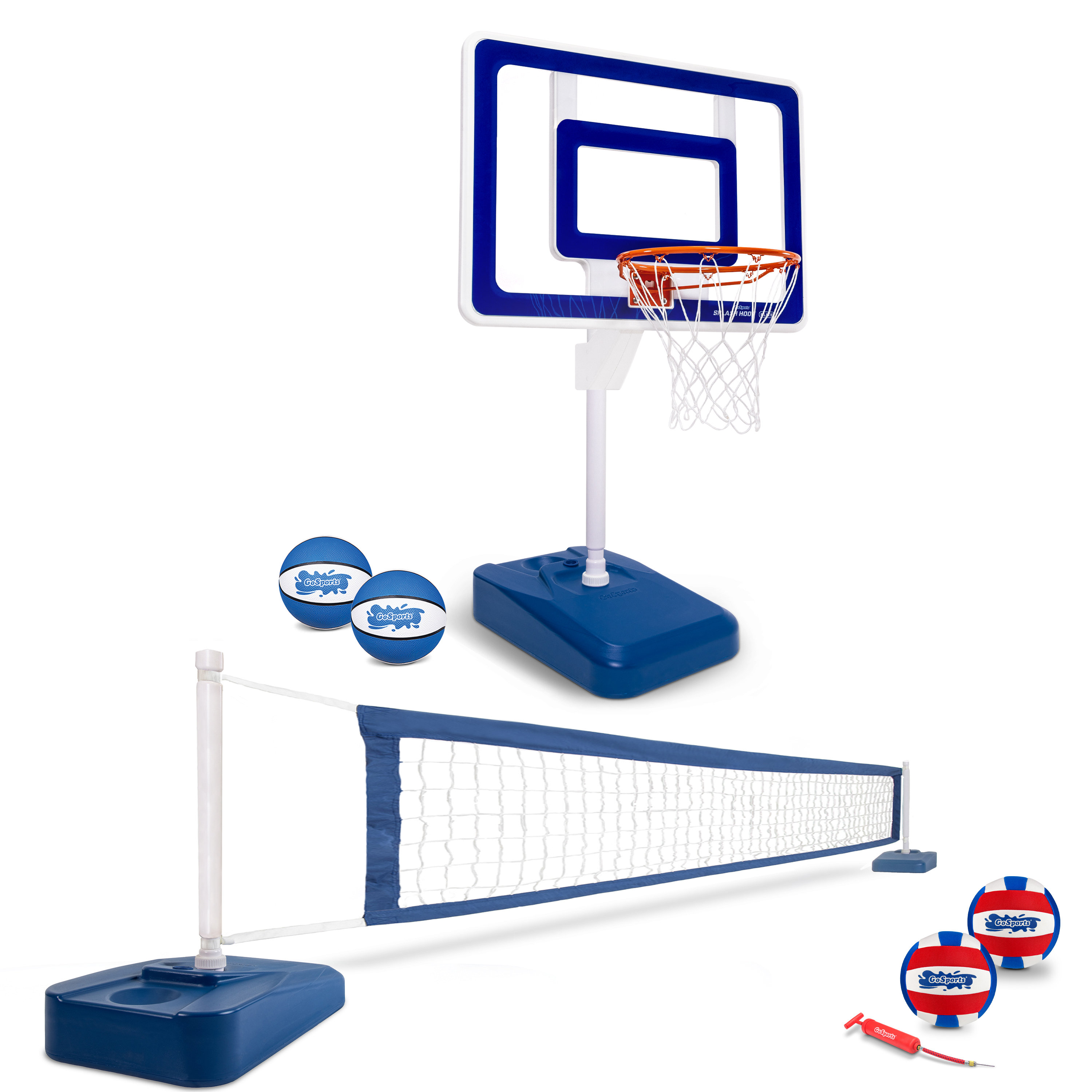 GoSports Splash Hoop ELITE 2-in-1 Pool Basketball & Volleyball Game Set ...